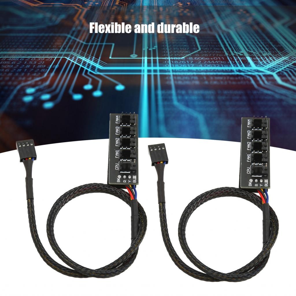 Bamaxis GOWENIC PWM Fan Hub PC CPU Cooling 4 PIN 5 Ways 12V Power Cable ...