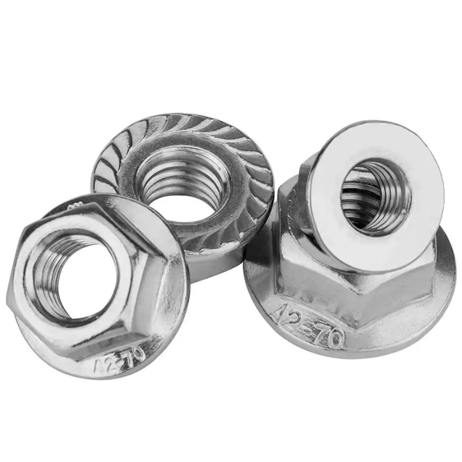 304/316 Stainless Steel Flange Nut Hexagon Loose-Proof Screw Anti-Slip ...