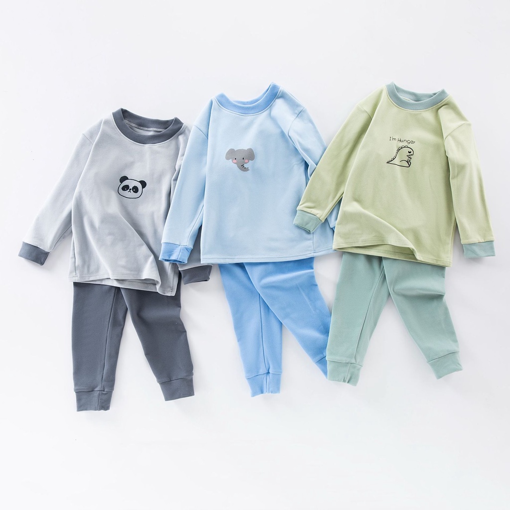 Unisex Kids Long Top & Bottom Pyjamas Set Premium Velvet Kids Cartoon ...