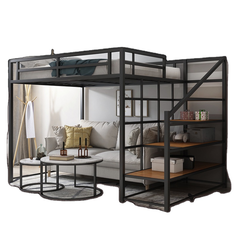 Z4 Space-saving z4 han Metal Loft Bed Frame Person Duplex Split-level ...