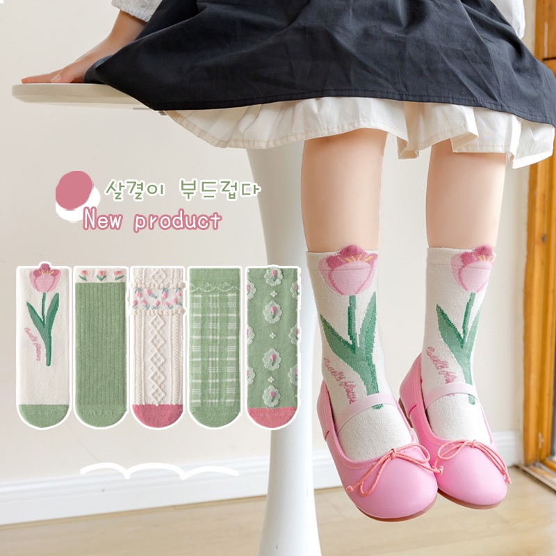 Girls Socks Cute Cartoon Tube Socks Kids Socks | Shopee Malaysia