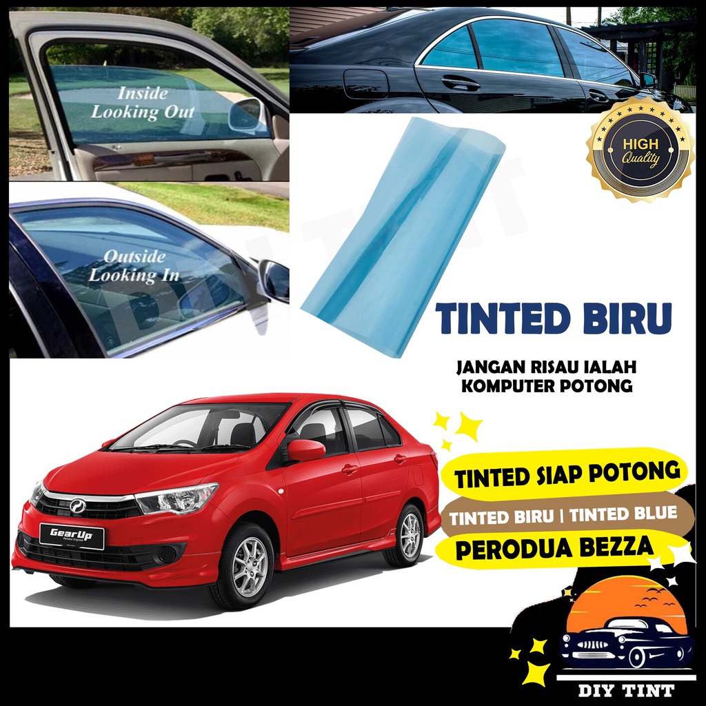 Perodua BEZZA_TINTED CROMAX BIRU/Blue Tinted/ Tinted Kereta /Car Window ...
