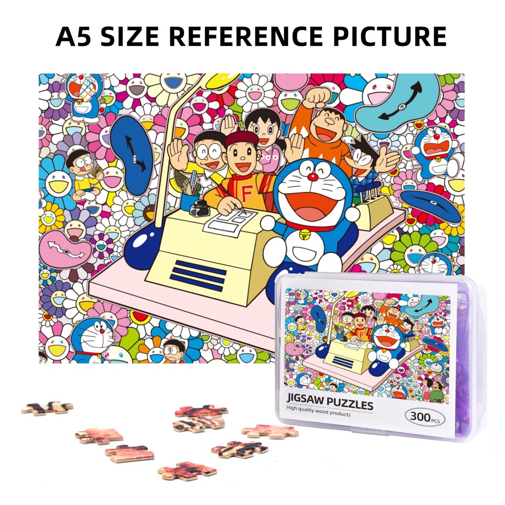 Doraemon DIY Jigsaw Puzzle 300 Pcs Puzzle for Kids Cartoon Wooden ...