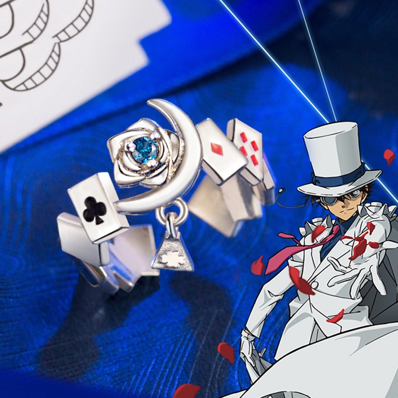 Anime Detective Conan Edogawa Poker Kid The Phantom Thief Ring Unisex ...