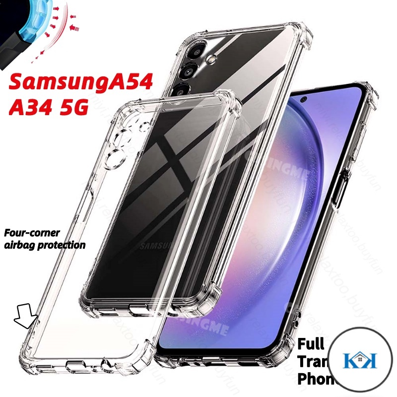 KK Samsung A34 5G Shockproof Transparent Casing For Samsung Galaxy A14 A24 4G A34 A54 5G Soft ...