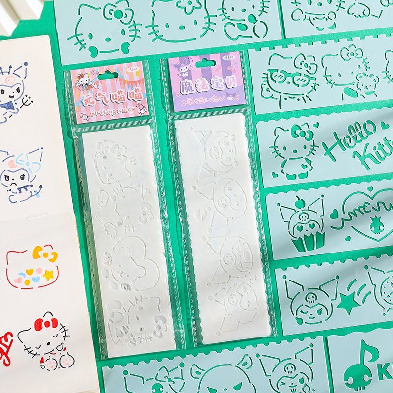 Magic Hand-painted Ruler Series Cute Oil Painting Stick Painting ...