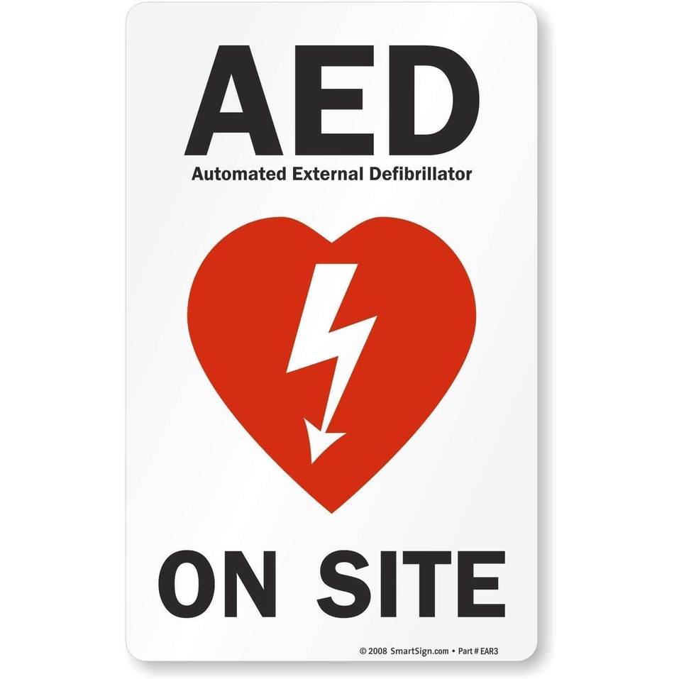 Metal Wall Art AED Automated External Defibrillator On Site Door ...