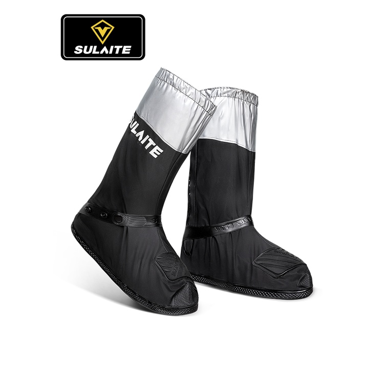 SULAITE Motorcycle Rain Boots Waterproof Riding Shoe Cover Reflective ...