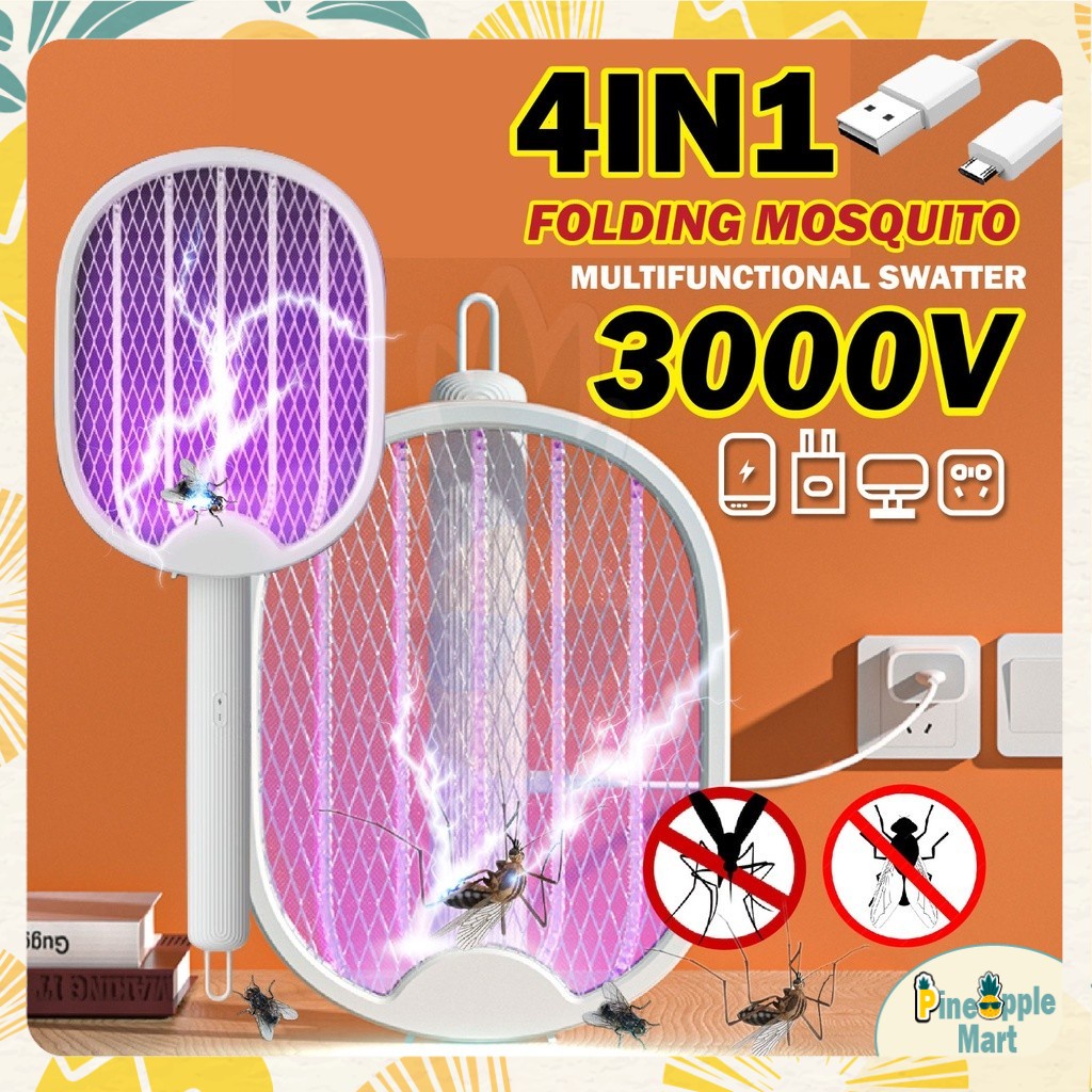 USB Rechargeable Foldable Electric Mosquito Racket Mosquito Swatter ...