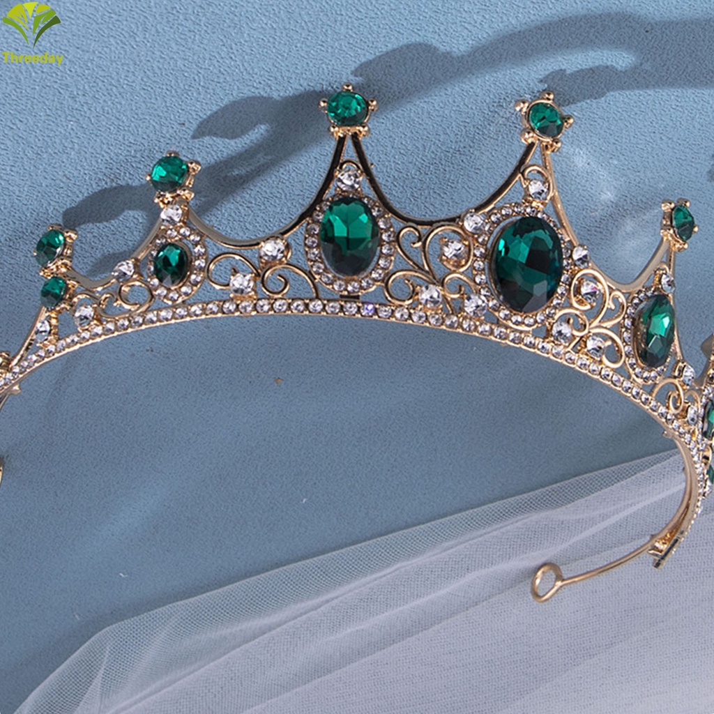 Princess Bride Crown Rhinestone Headwear Large Round Lightweight ...