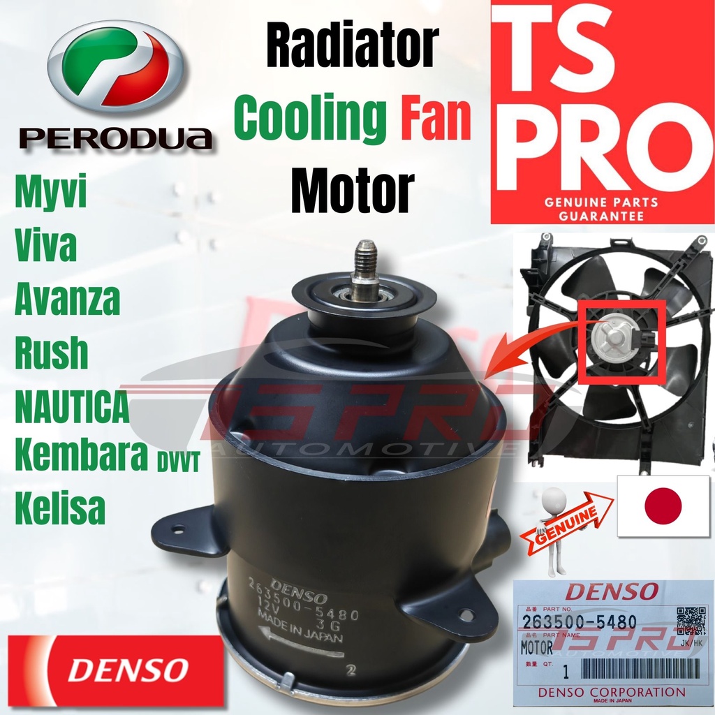 Perodua Myvi Viva Genuine Japan Denso Radiator Cooling Fan Motor Kipas ...