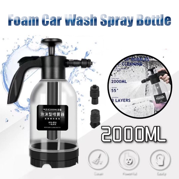 2000ML Foam Wash Car Spray Bottle High Pressure Spray Gun Manual Air ...