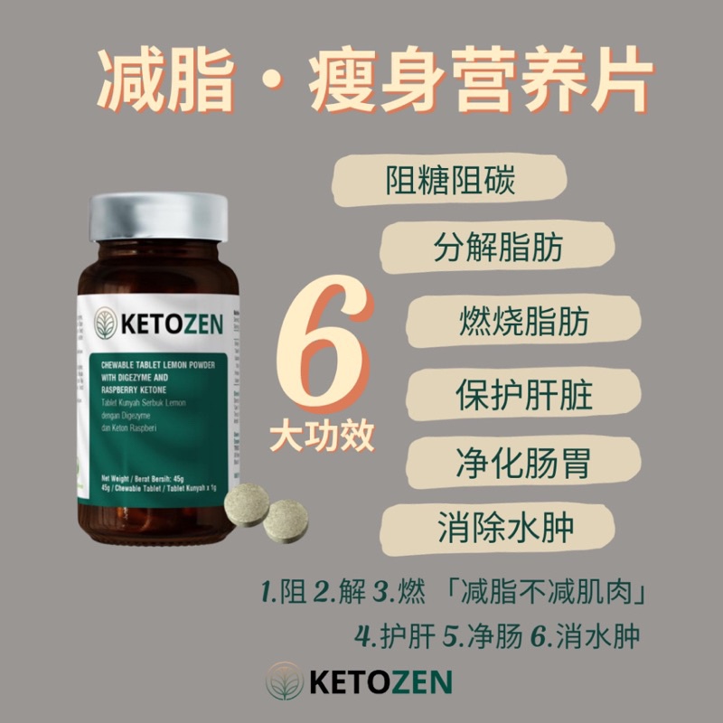 KETOZEN by Trendwellness减脂瘦身营养片/1.阻2.解3.燃甩油「减脂不减肌肉」4.护肝 5.净肠 6.消水肿调理 （1罐 45粒） | Shopee Malaysia