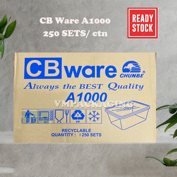CHUNBE CB WARE A1000 (5 X 50set)1000 Rectangular Microwave Container ...