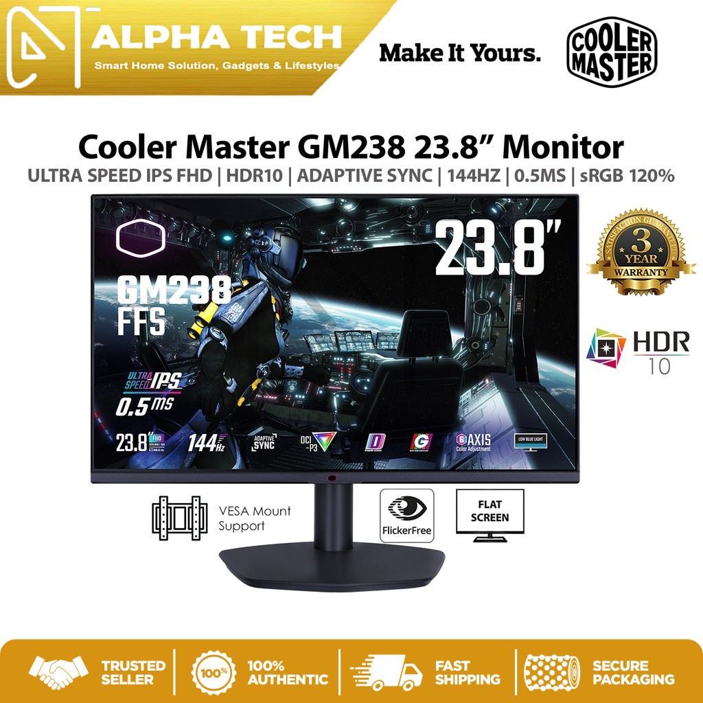Cooler Master GM238-FFS Display Monitor (IPS, FHD, 144Hz, 0.5ms ...