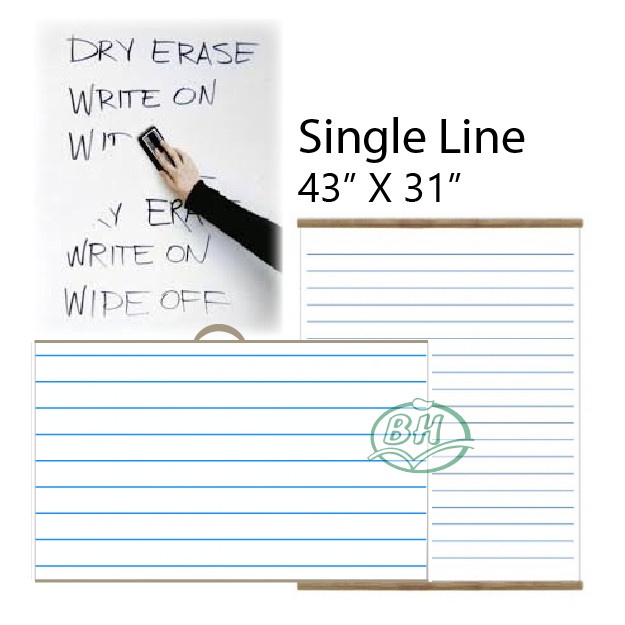 43”x31” Whiteboard Roll Single Line with String (Non Magnet) Portrait ...