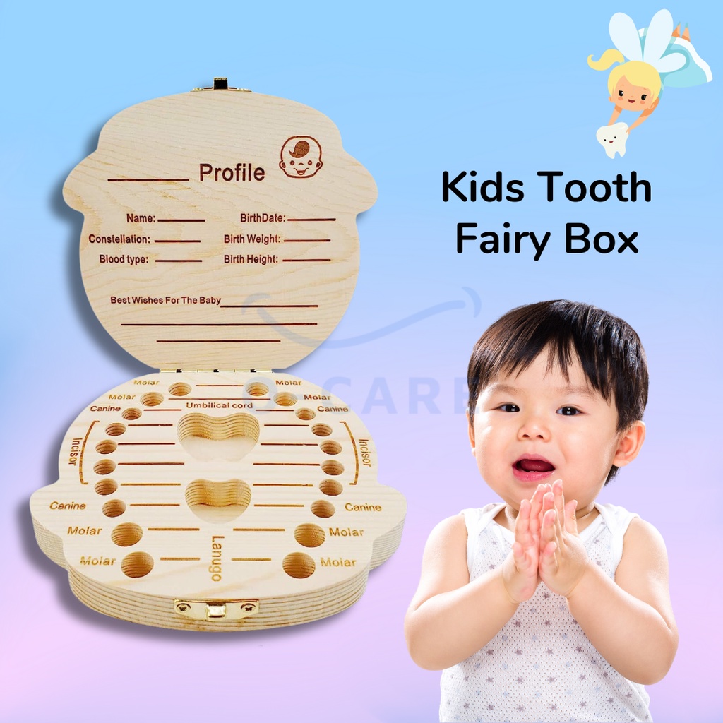 Wooden Baby Tooth Fairy Box Tooth Container Teeth Storage for Lost ...