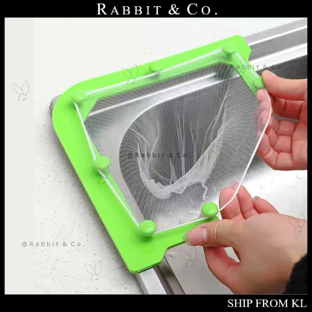 R&C Triangle Sink Basin Net Filter Bag Waste Food Rubbish Easy Install ...