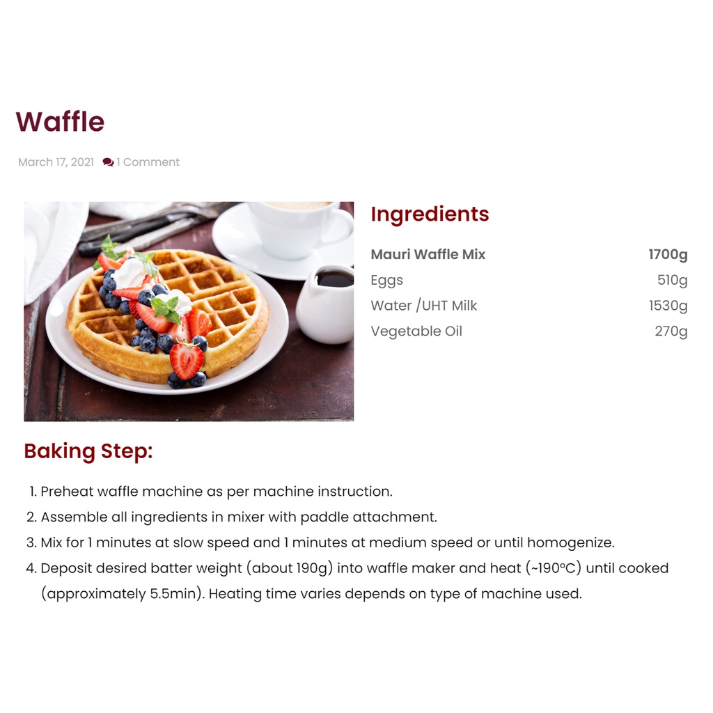 AB MAURI CRISPY WAFFLE MIX 1KG / TEPUNG WAFFLE SEGERA | 威化饼粉 | WAFFLE ...