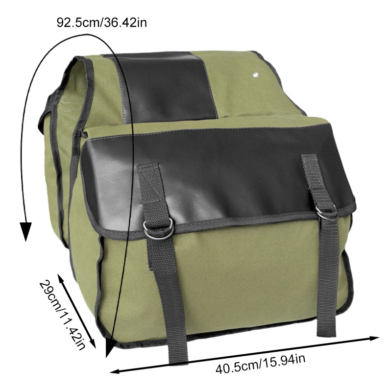 FAUSE Bike Touring Saddle Bag Pannier Classic Fixie Bike Black Green Khaki Only Bag | Shopee ...