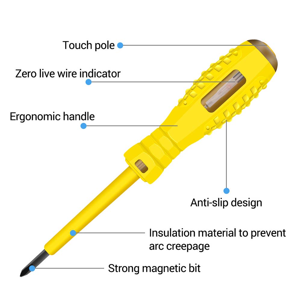 DIYMORE B04 Zero Fire Wire Recognition Slotted/Phillips Screwdriver ...