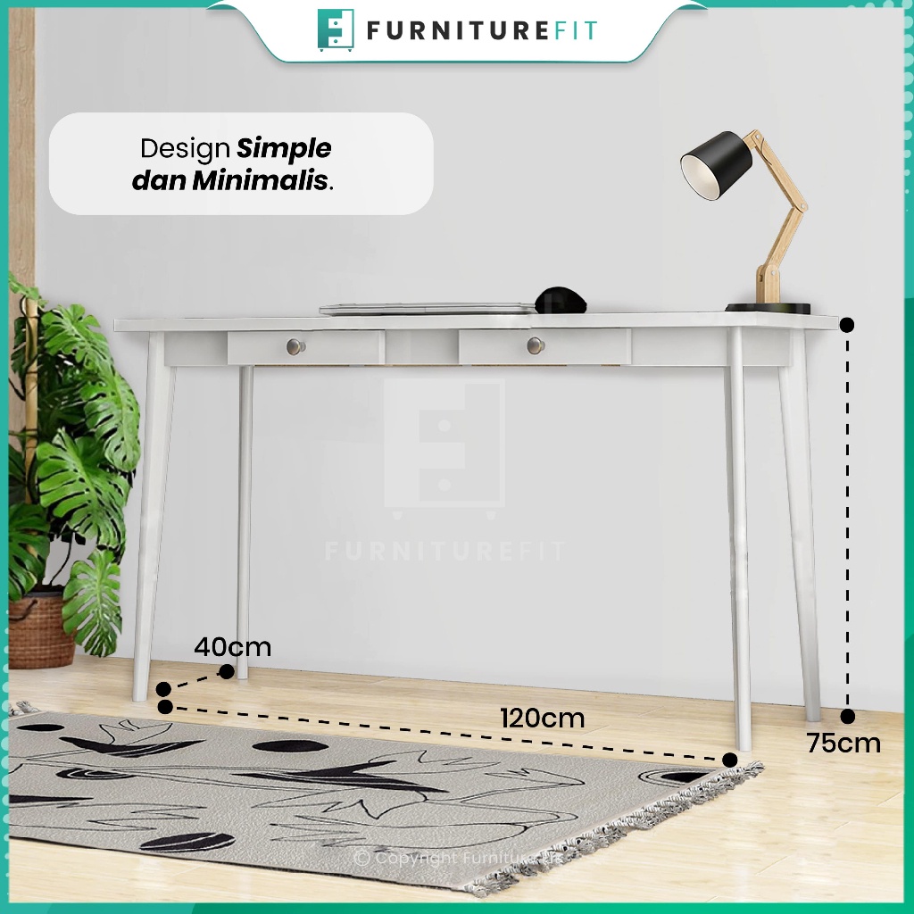 FurnitureFit 4FT SOLID WOOD CONSOLE TABLE / 4ft Console Meja Study Desk ...