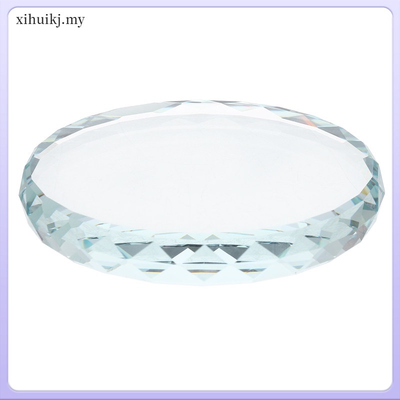 xihuikj Crystal Glass Round Display Base Decorative Trays Shelf Stand ...