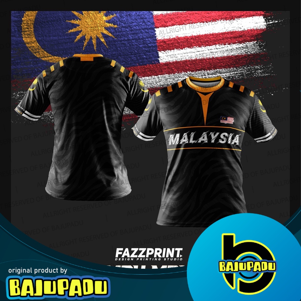 PADU FAZZ HM03 - BAJU HARIMAU MALAYA TEAM MALAYSIA BLACK MERDEKA ...