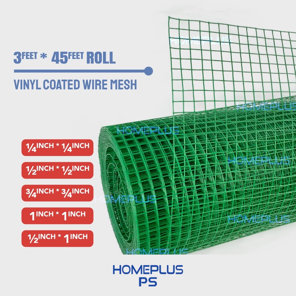 PVC Coated Green Wire Mesh Netting Dawai Pagar Jaring Hijau Gulung ...