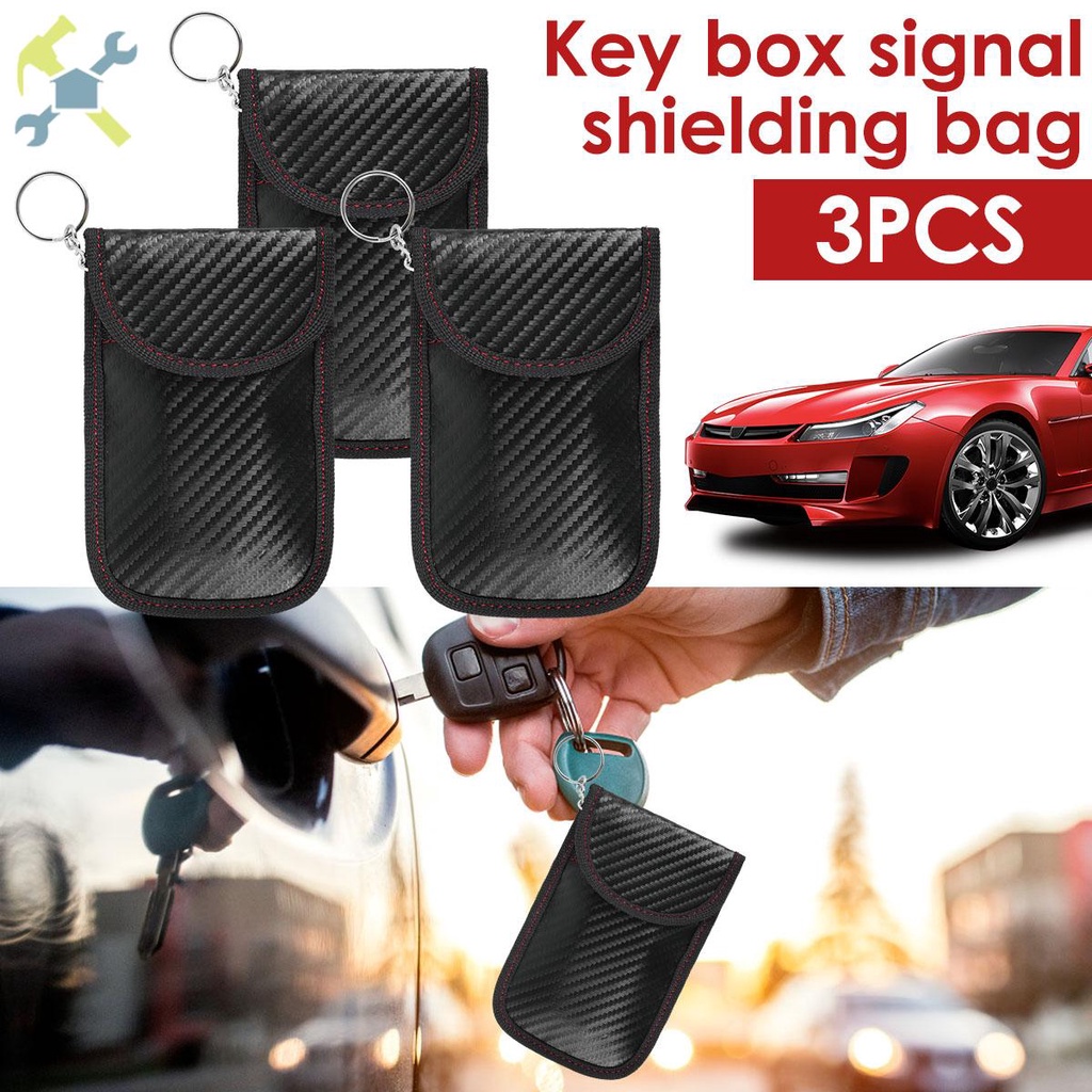 3Pcs Faraday Key Fob Protector Car Key Signal Blocker Pouch Anti-Theft ...