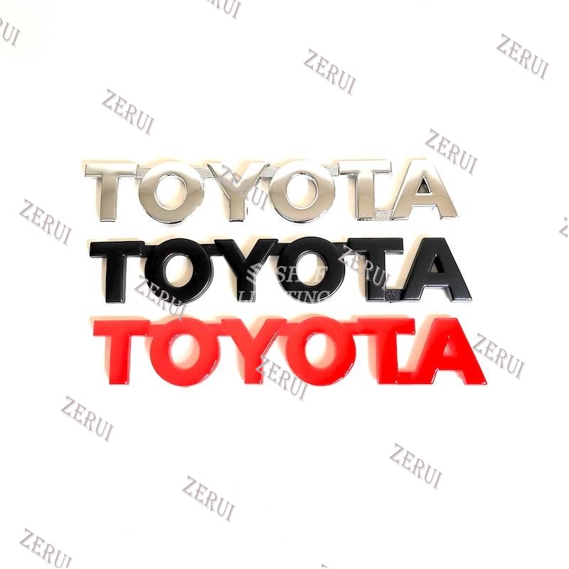 ZR 1 x ABS Big Chrome/Black/Red TOYOTA Letter Logo Car Auto Rear Trunk ...