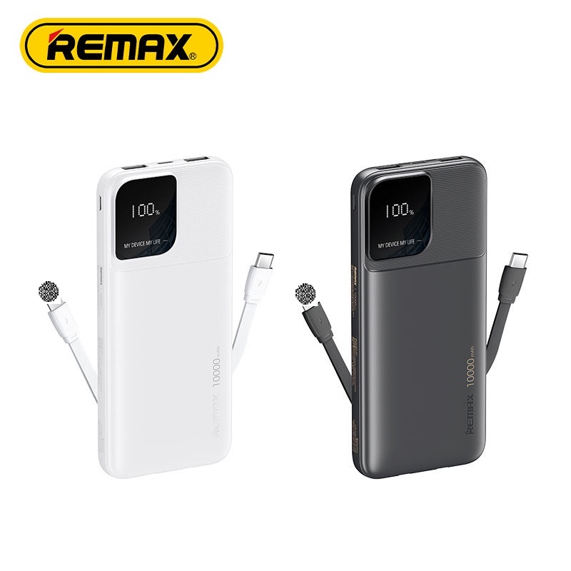REMAX Portable Travel Powerbank 10000mAh PD Digital Display With Built In Type C IP Cable ...