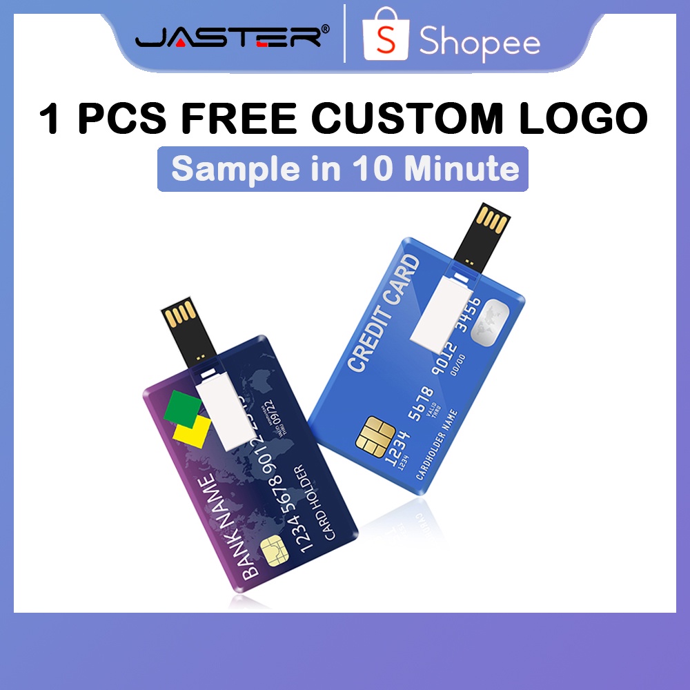 JASTER Card USB 2.0 Flash Drive 128GB 1PCS Free Custom Logo Pendrive ...