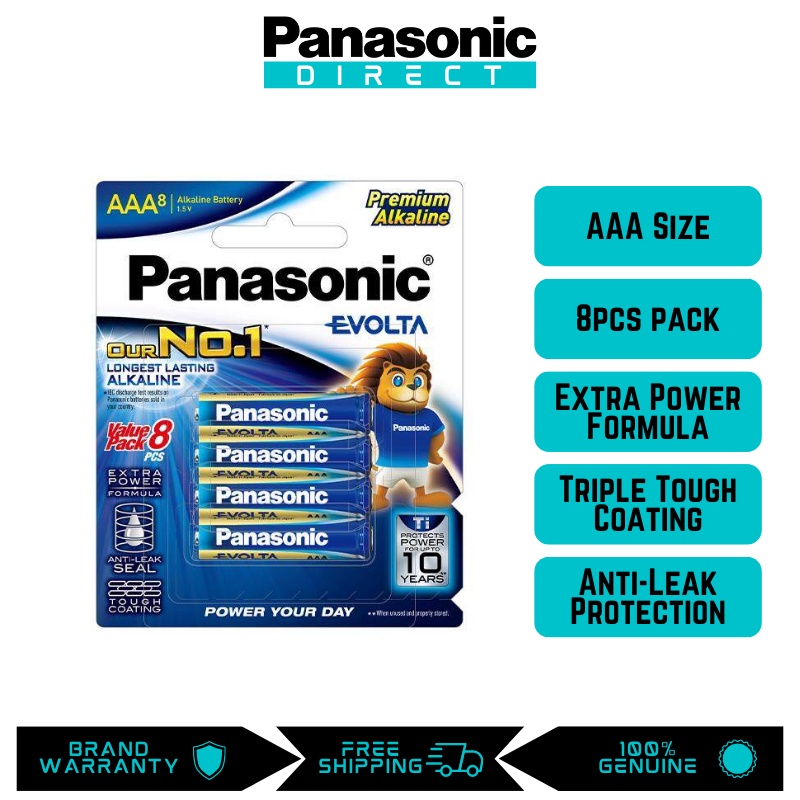 Panasonic LR03EG/8B-EC EVOLTA Battery (AAA Size) 8PCS | Shopee Malaysia