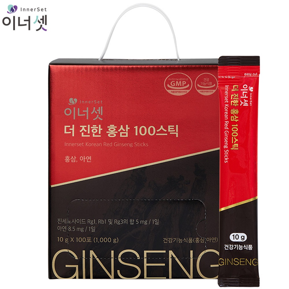 InnerSet Korean Red Ginseng Extract Stick 10g x 100 Sticks 6 Year Old ...