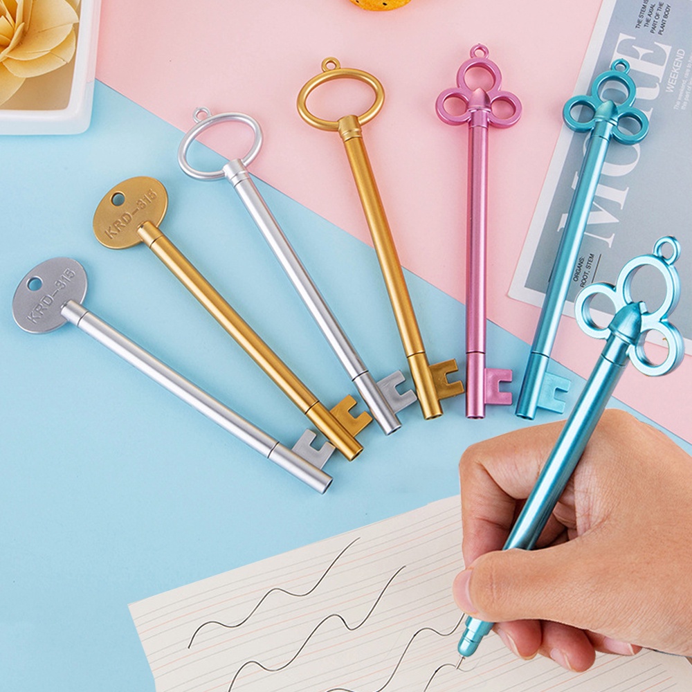 Retro Key Shape Gel Pen Vintage Student Stationery School Supplies ...