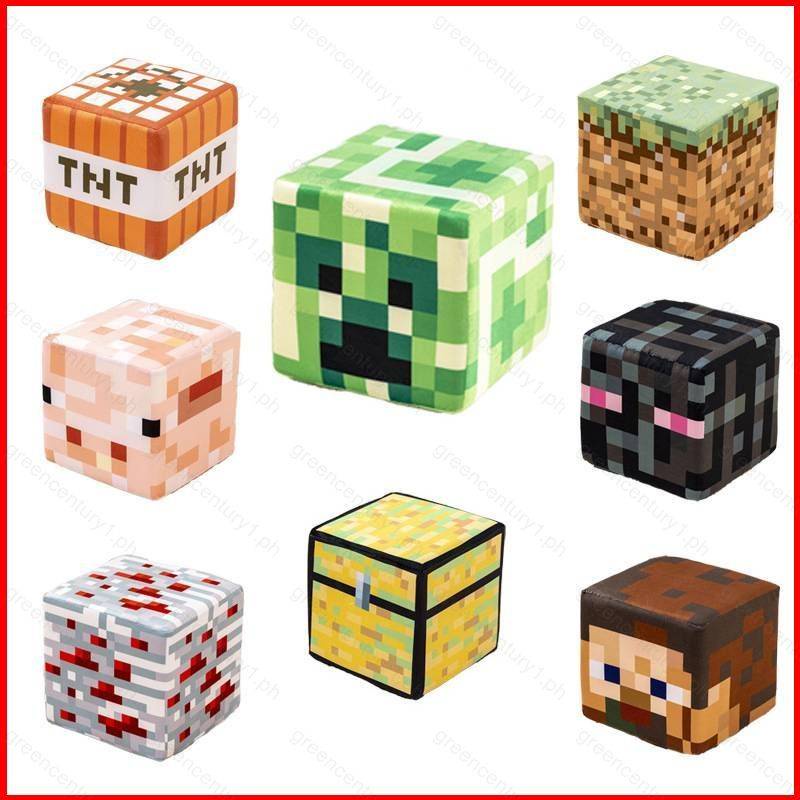 YS Minecraft Blocks Plush Dolls Throw Pillow Gift For Kids TNT Creeper ...