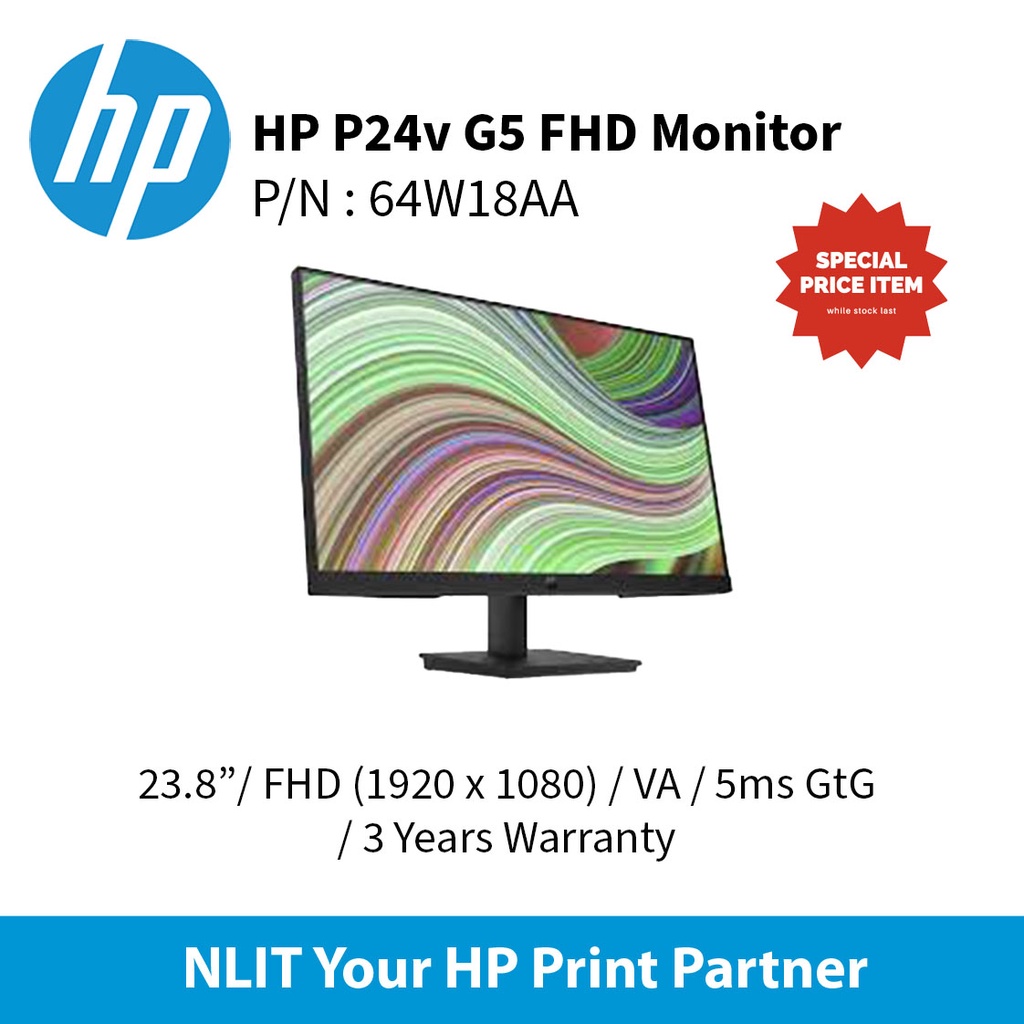 HP P24v G5 FHD Monitor (23.8") 64W18AA | Shopee Malaysia
