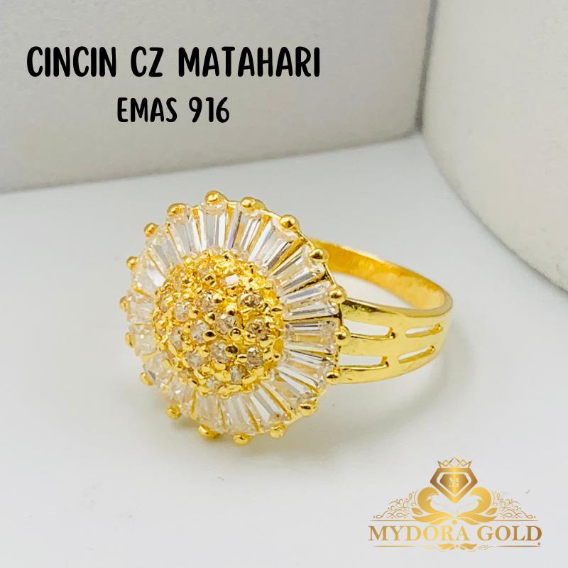 MYDORA Cincin Matahari Viral | CZ Rings | Emas 916/22K | Shopee Malaysia