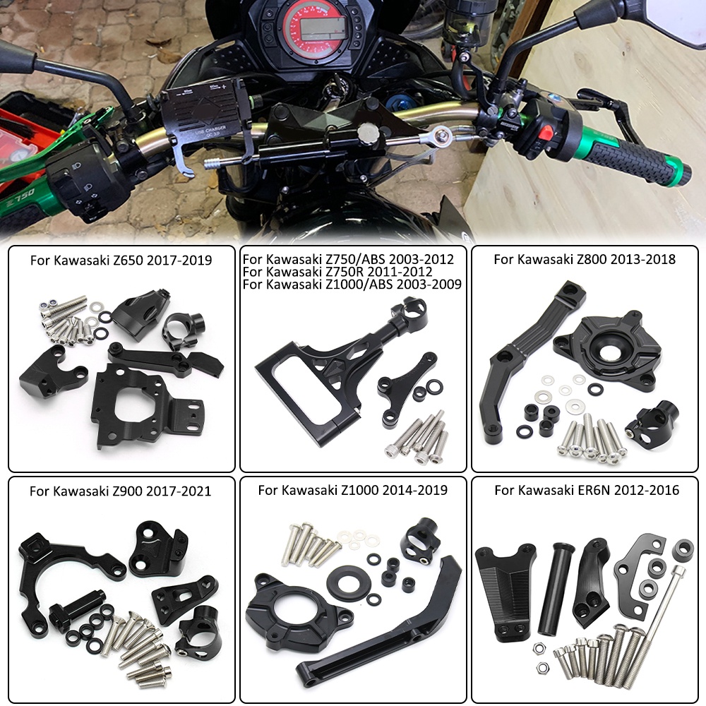 Motorcycle Steering Stabilize Damper Bracket Mounting Kit For Kawasaki ...