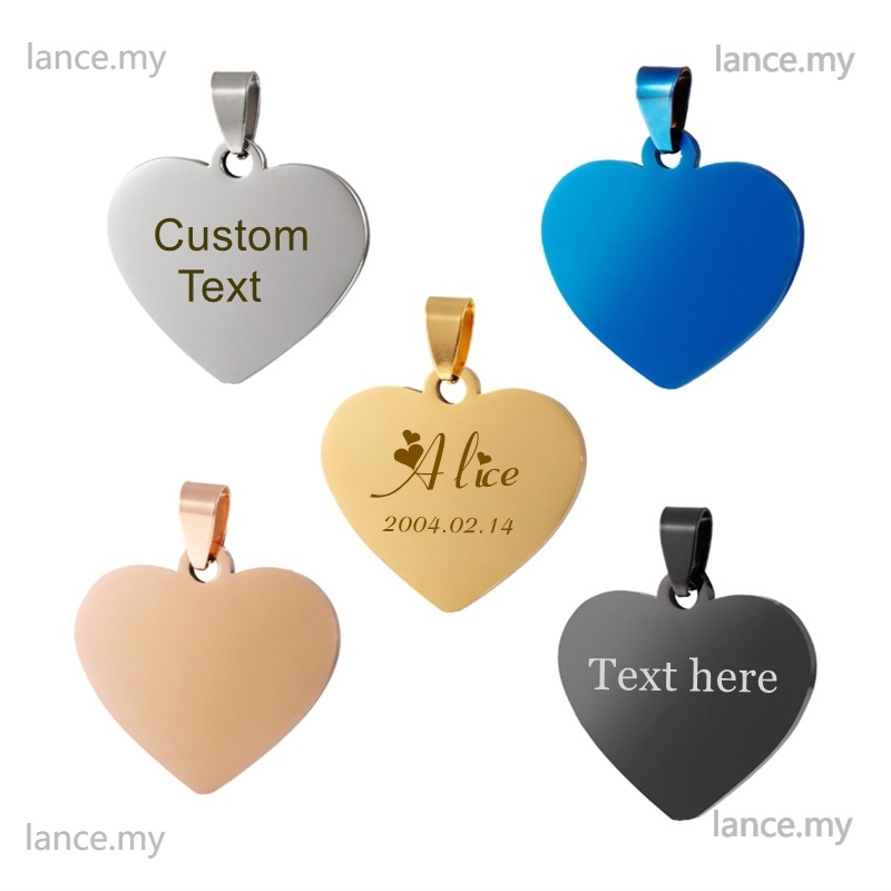 Stainless Steel Heart shaped Pendant with Laser Engraving Customized ...
