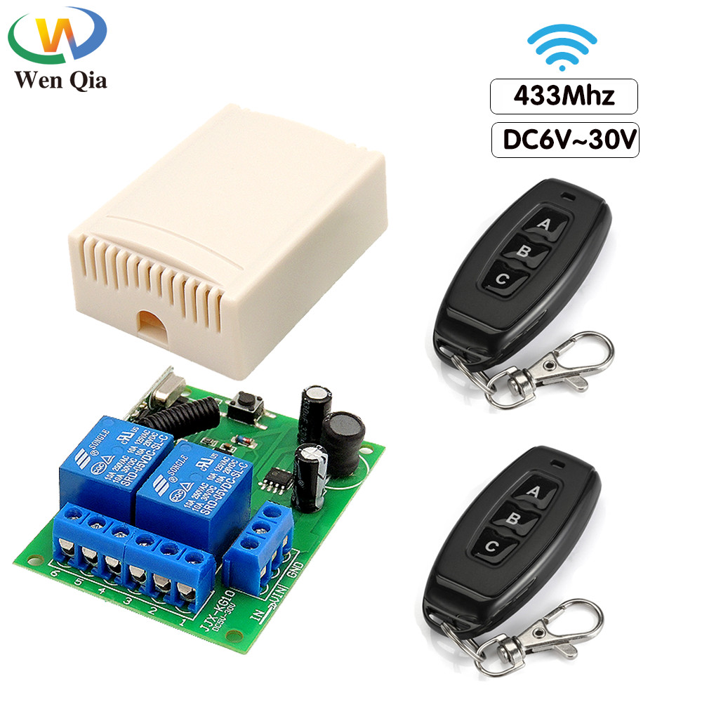 Universal Wireless Remote Control Switch DC6V 12V 24V 2CH Relay ...