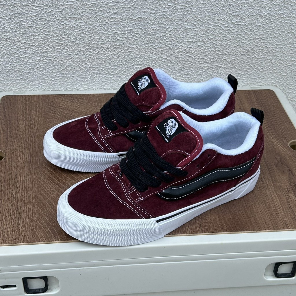 Casual Shoes Vans Knu Skool dark red | Shopee Malaysia