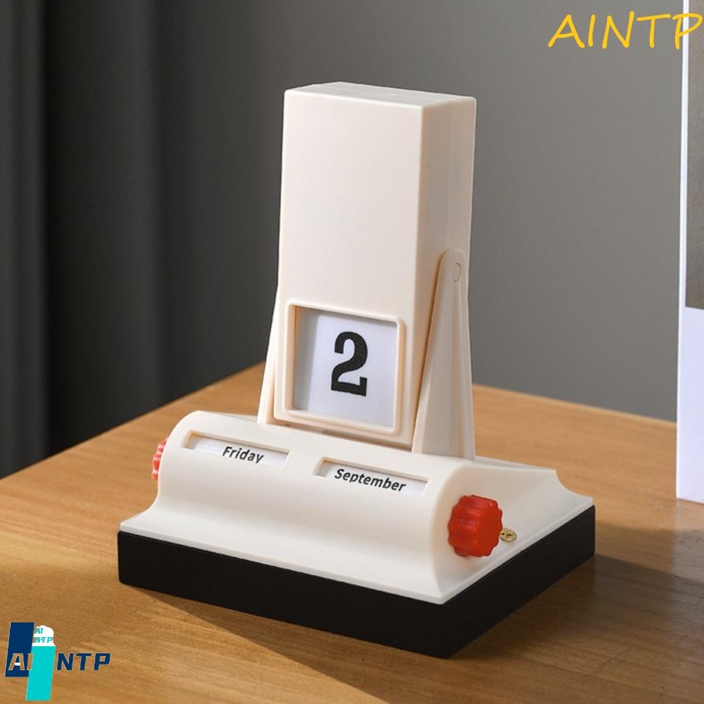 AINTP Rotating Calendar, Light Luxury Retro Flip Calendar, Simple ...