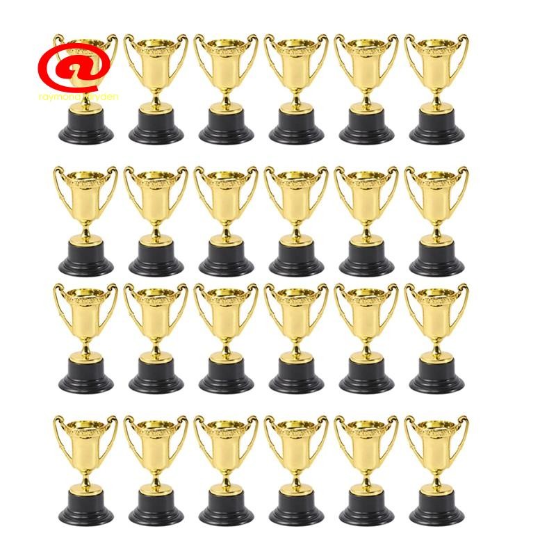 24Pcs Golden Mini Award Trophy Prizes Decor Plastic Reward Prizes ...