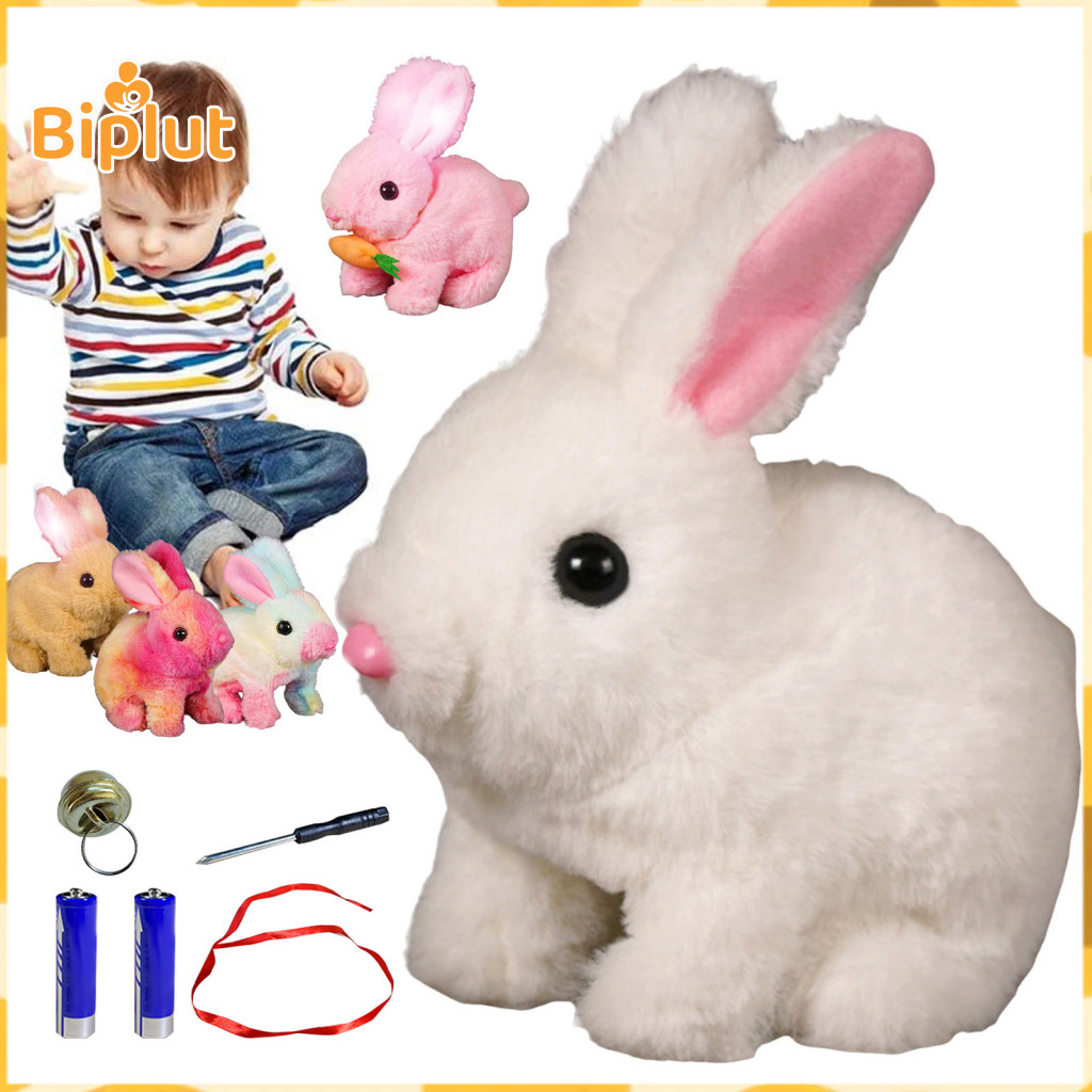 Realistic Bunny Plush Jumping Rabbit Plush Interactive Electronic Bunny ...