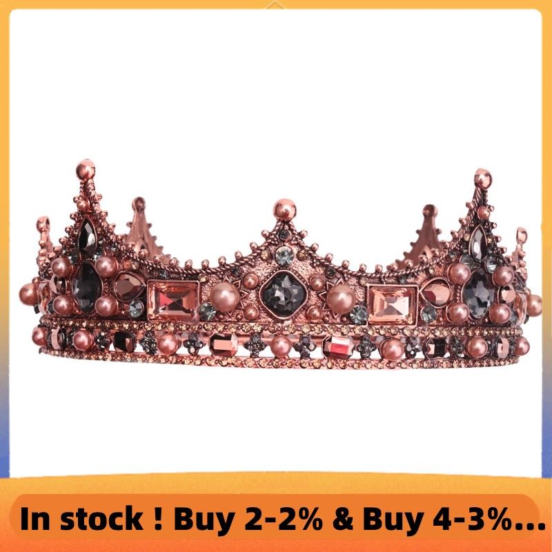 Crowns for Men - Baroque Vintage Rhinestone , Men's Full Crown for ...