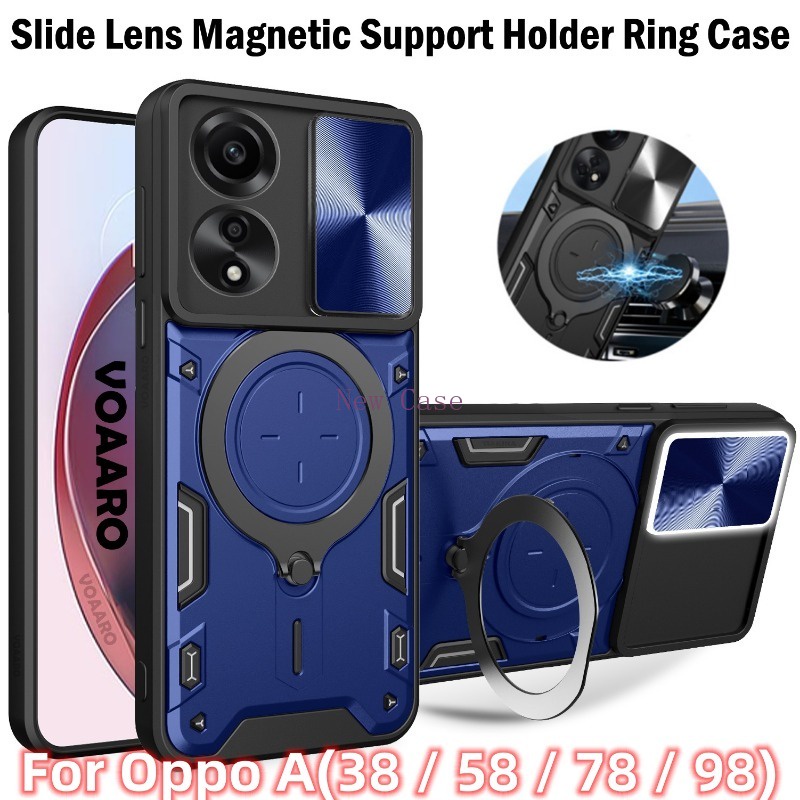 Slide Lens Protect Phone Case For Oppo A38 A58 A78 A98 OppoA38 OppoA58 ...