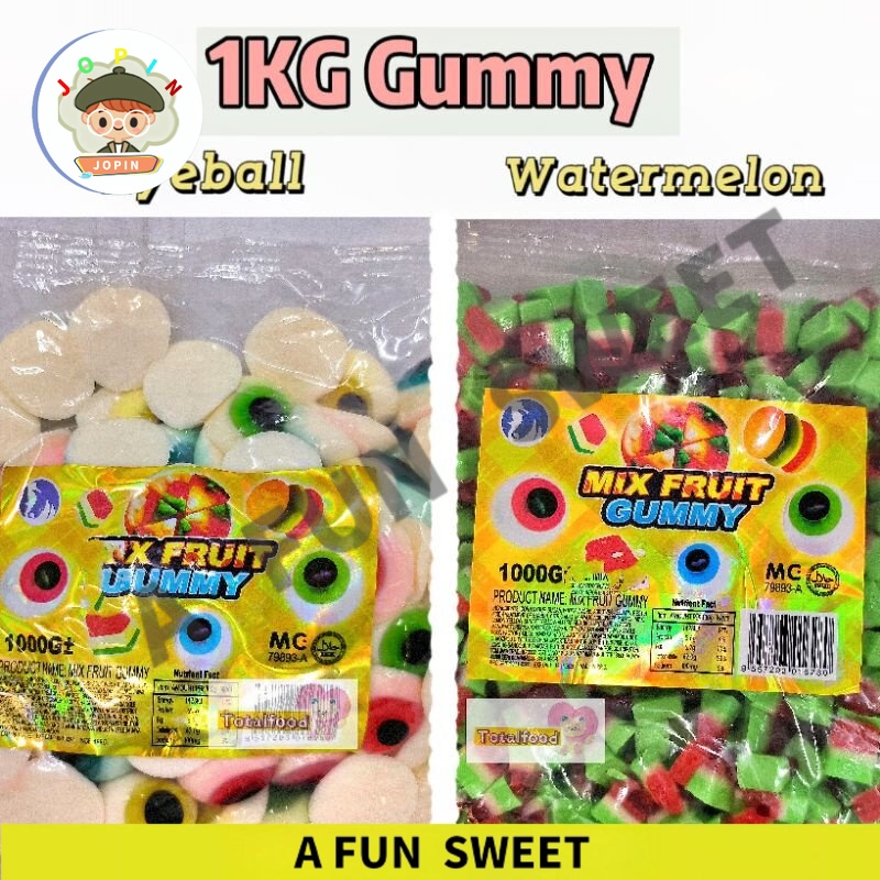 Eyeball Watermelon Gummy gula jelly cutie party candy 1KG | Shopee Malaysia
