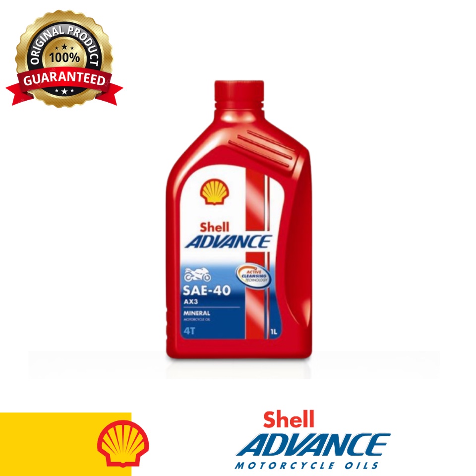 Original (Pasaran Malaysia) 550050920 SHELL ADVANCE 4T AX3 SAE-40 1L ...